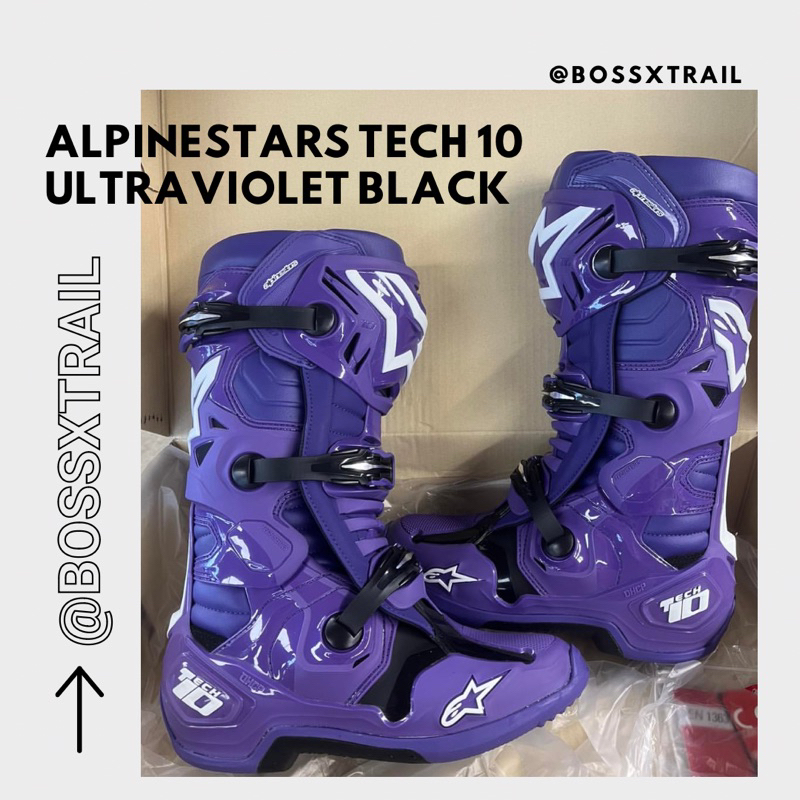 Jual Alpinestars tech 10 new model Ultra Violet Black | Shopee Indonesia