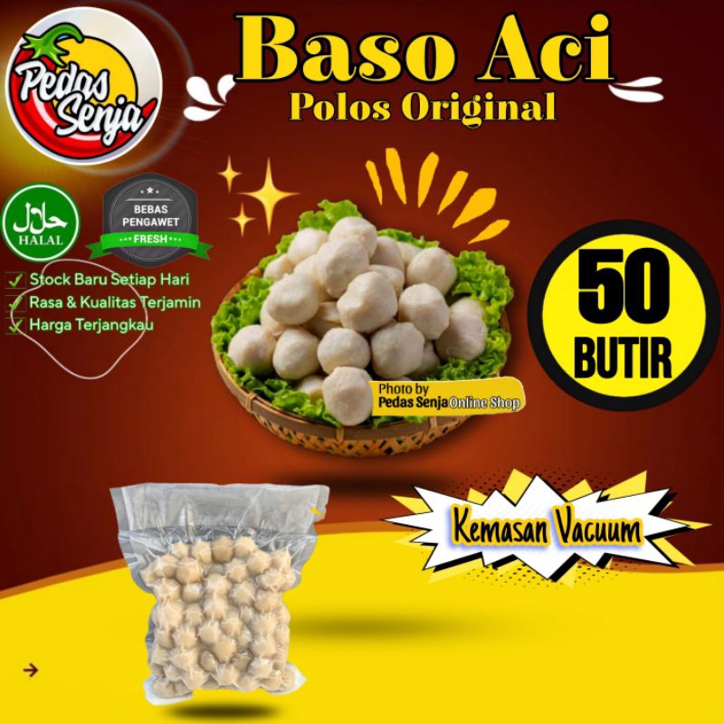 Jual Baso Aci Kiloan Polos Original isi 50 Butir Kemasan Vacuum Pack ...