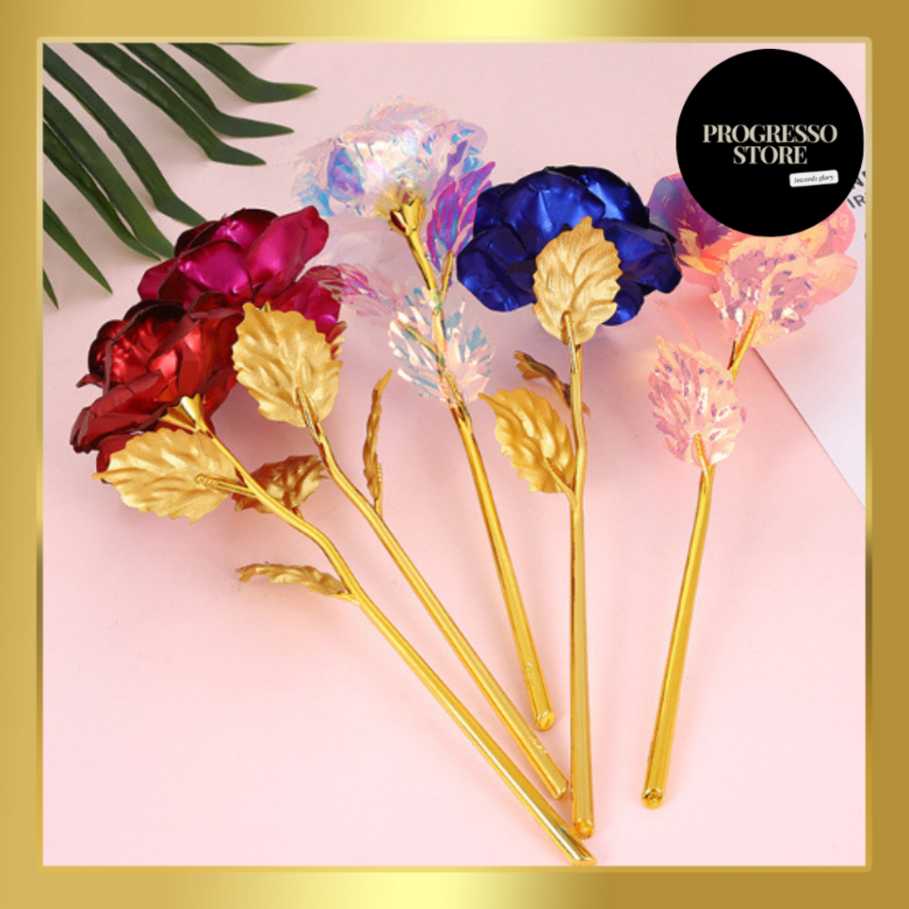 Jual GIFT BOX BUNGA MAWAR GOLD FOIL DEKORASI |ROSEGOLD FOIL MURAH|KADO ...