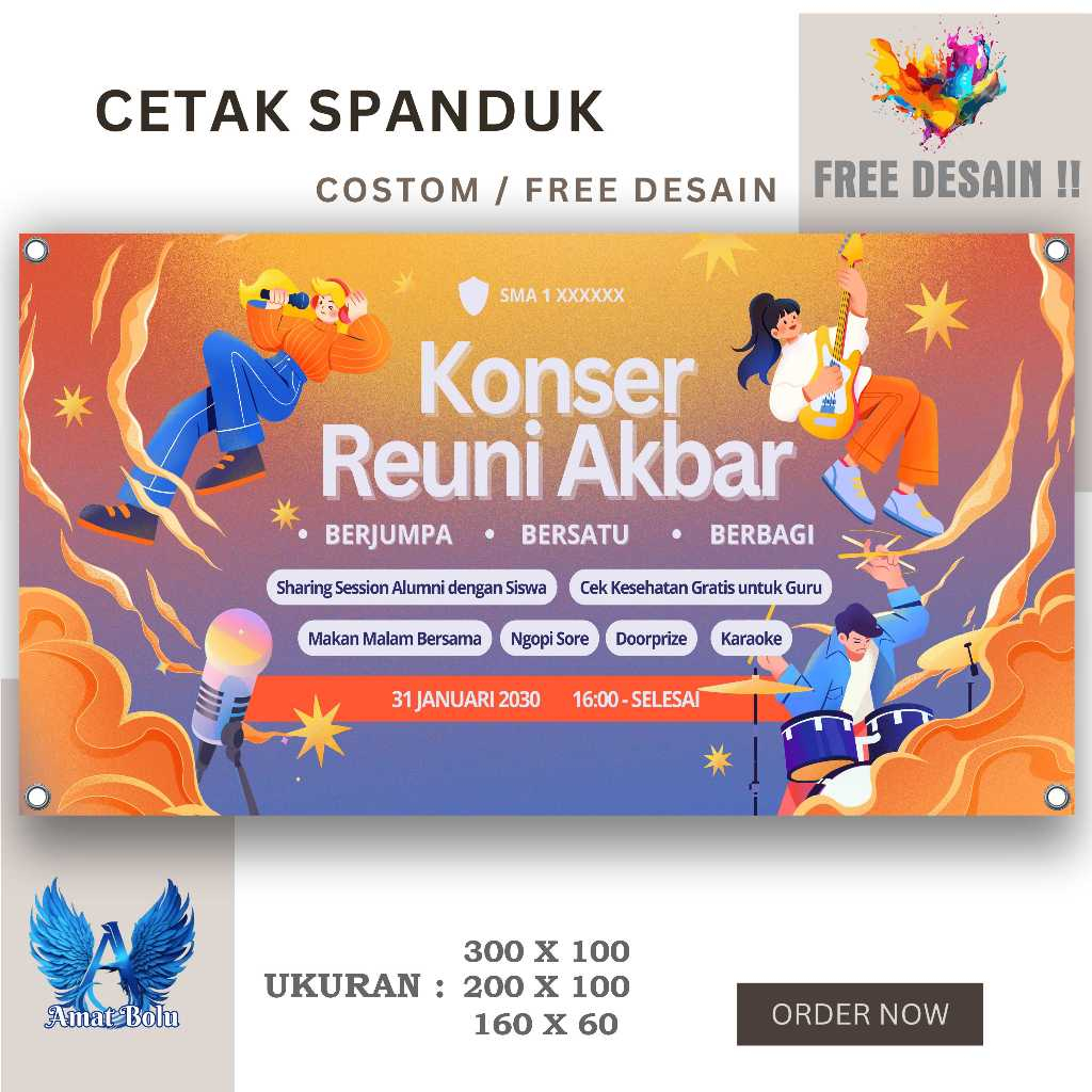 Jual Spanduk Banner REUNI AKBAR BISA REQUEST | Shopee Indonesia