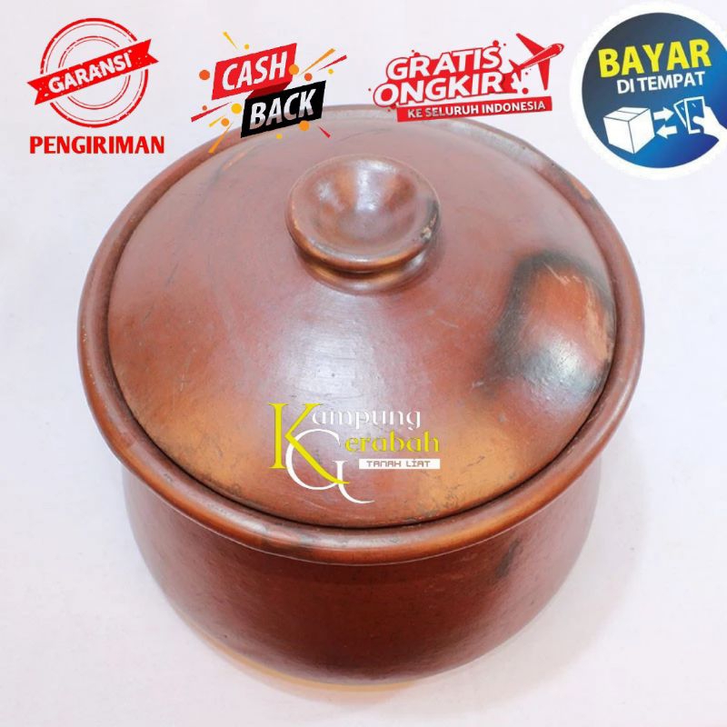 Jual KWALI GERABAH TANAH | KWALI TANAH LIAT 7-10 LITER | KWALI ...