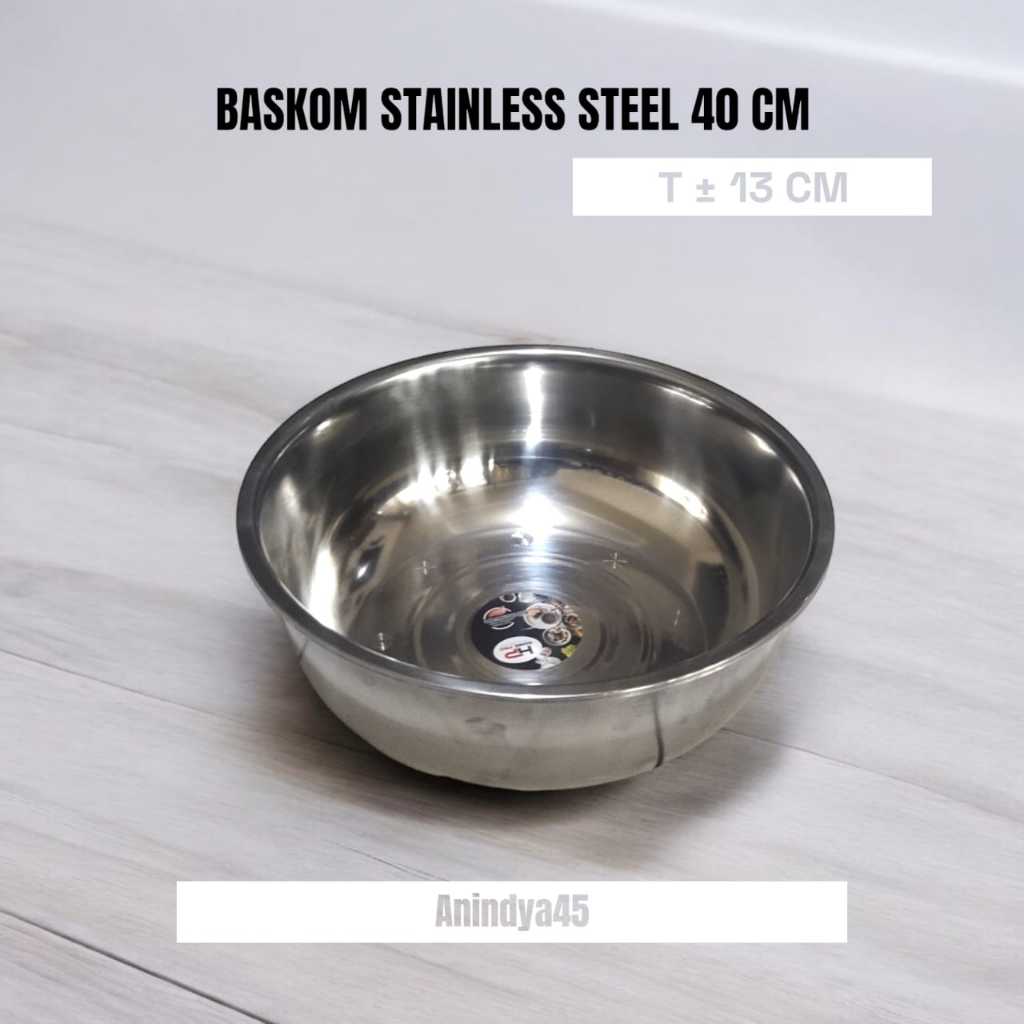 Jual baskom stainless steel 40 cm/baskom besar stainless steel 40 cm | Shopee Indonesia