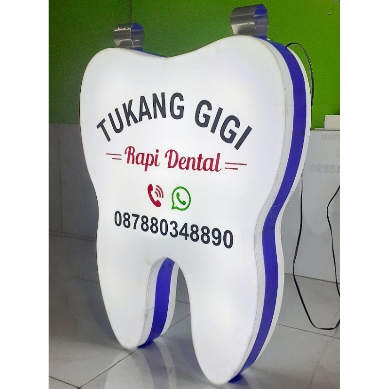 Jual neon box gigi ukuran 70x55cm | Shopee Indonesia