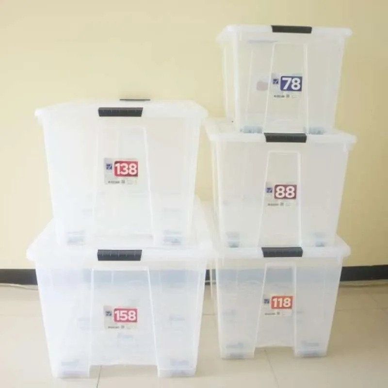 Jual Container Box Jumbo Bening Transparant 168 Liter 148 128 108 78 L ...