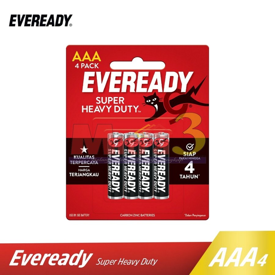 Jual EVEREADY Super Heavy Duty AAA Carbon Zinc BP4 1212 / Baterai A3 ...