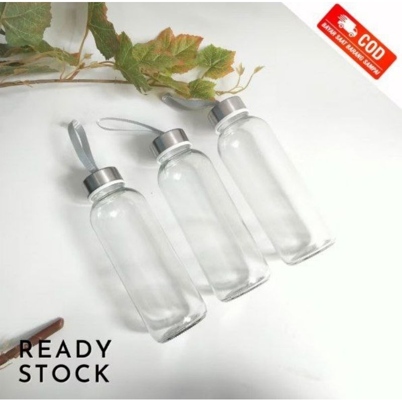 Jual Botol Minum Kaca bening polos 420ml | Shopee Indonesia