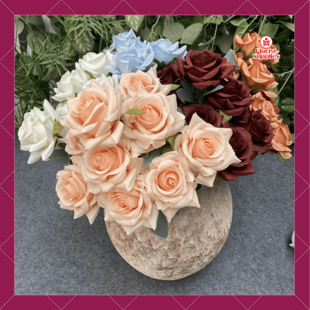 Jual BUNGA MAWAR ARTIFICIAL 9 CABANG PREMIUM MAWAR PALSU ROSE ...