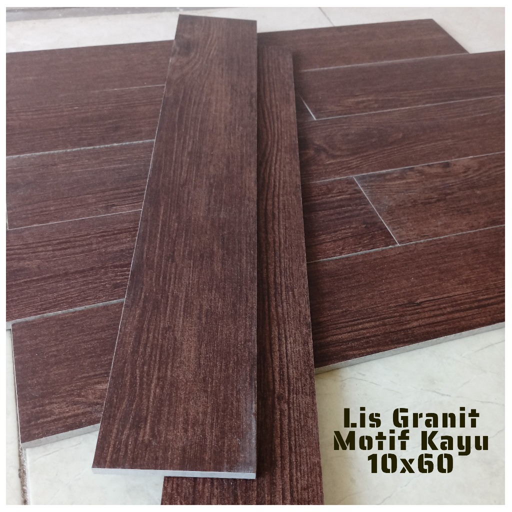 Jual Lis Plin Granit 10x60 Motif Kayu Coklat Walnut List Dinding Lantai ...
