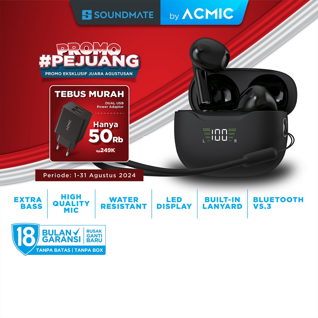 Jual ACMIC SOUNDMATE TWS D01 True Wireless Bluetooth Earphone Mini ...