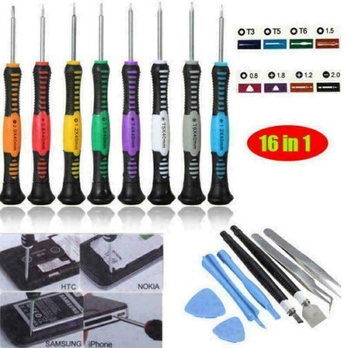 Jual Tools Set / Obeng 1 Set 16 pcs 16 in 1 Lengkap Pembuka LCD ...