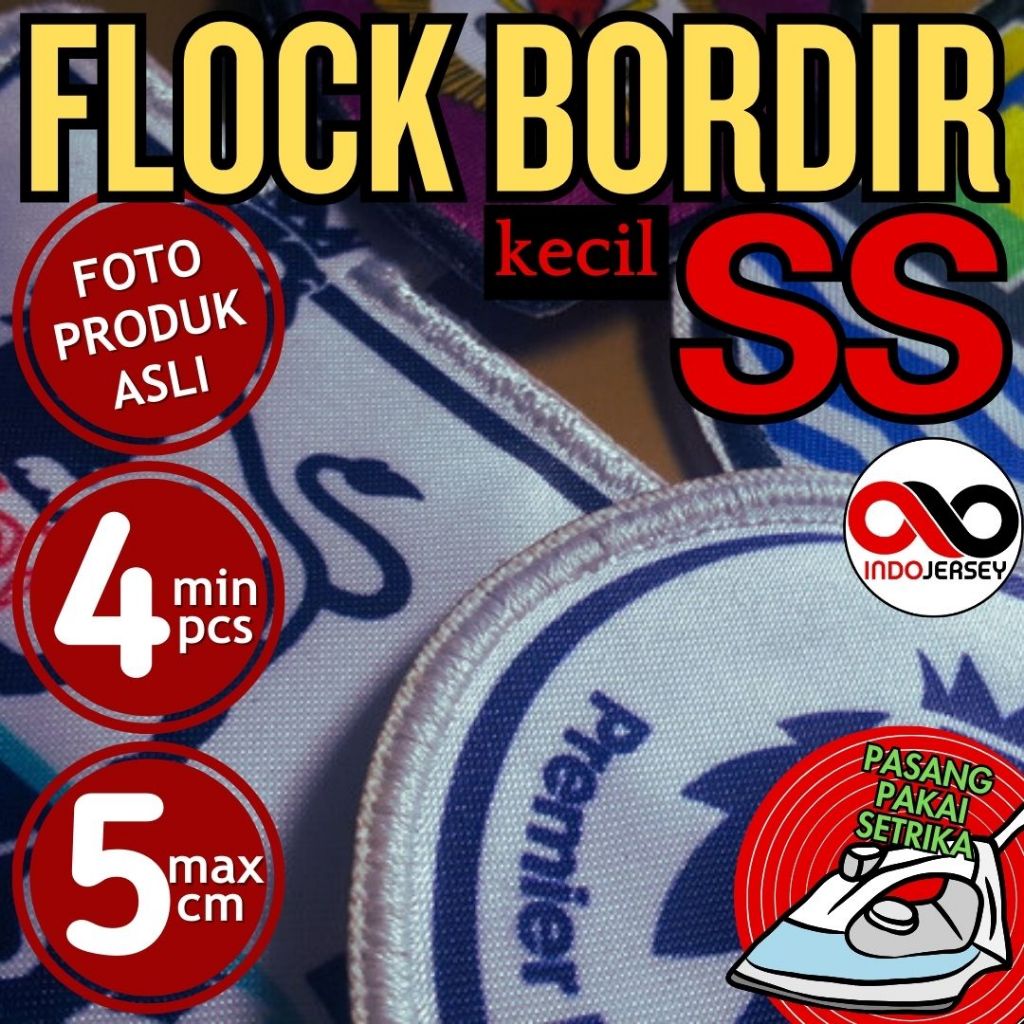 Jual Patch Badge Emblem Custom Logo Setrika Iron On FLOCK BORDIR ...