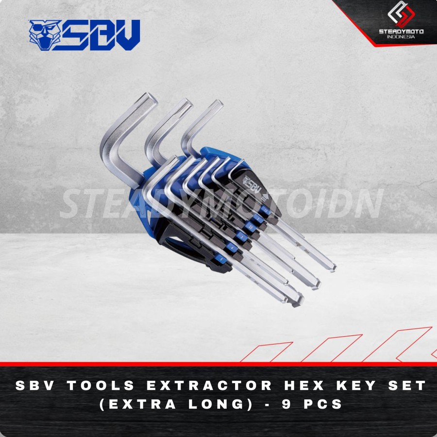 Jual KUNCI L EXTRACTOR HEX KEY SET (EXTRA LONG) 9 PCS SBV TOOLS ...