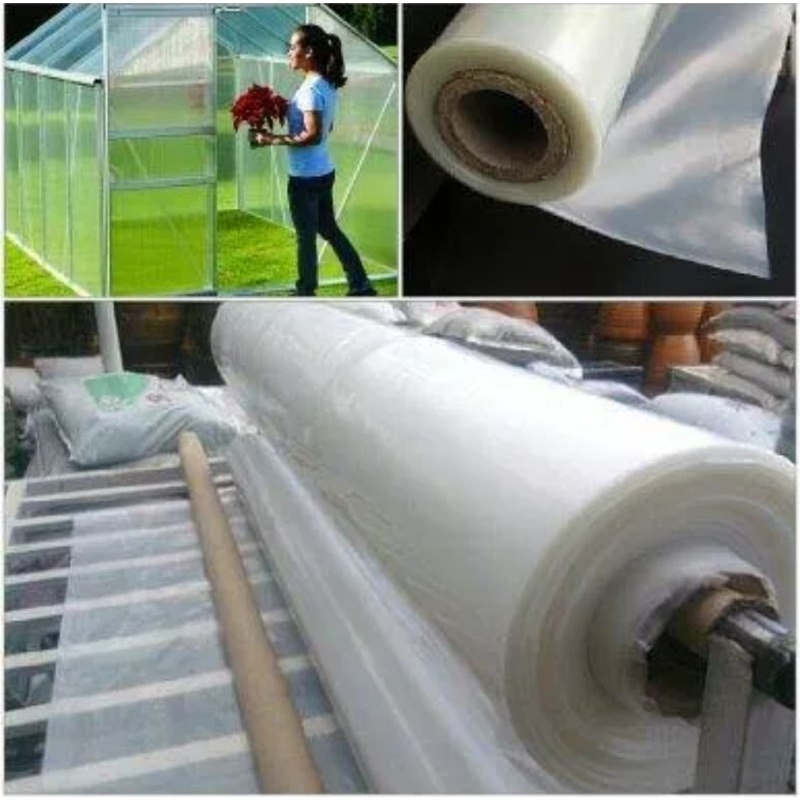 Jual 1 Roll plastik bening PE UV tebal 08 mm lebar 200 cm panjang 25 meter green house/kolam ...