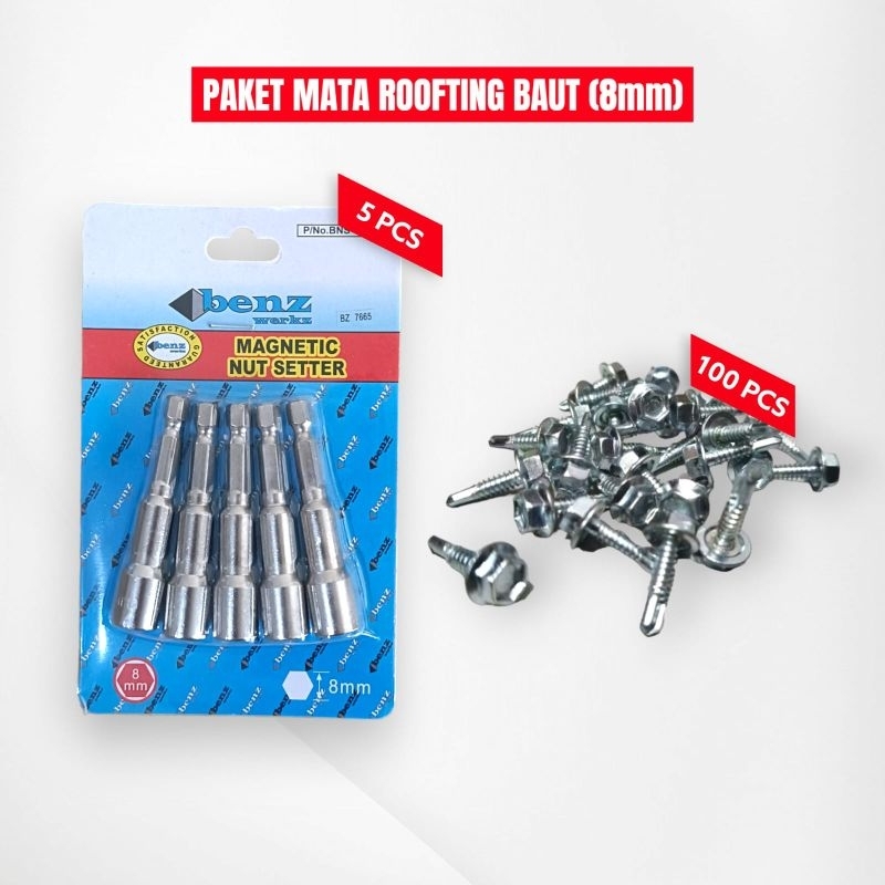 Jual PAKET HEMAT Mata Roofing Baut Baja Ringan BENZ 50/100/Pcs Kualitas ...