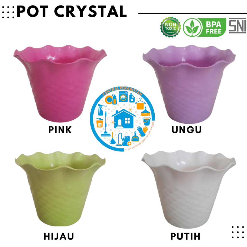 Jual Pot Plastik Kristal UK 25 | Pot Bunga Tanaman | Pot Plastik Murah ...