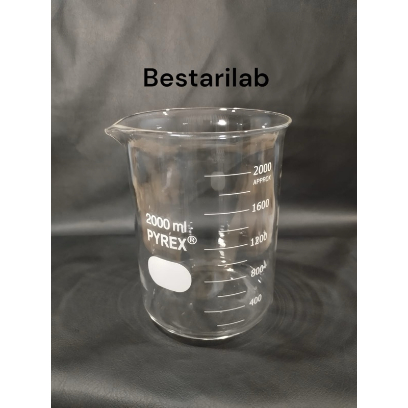 Jual BEAKER GLASS LOW FORM 2000 mL PYREX | Shopee Indonesia