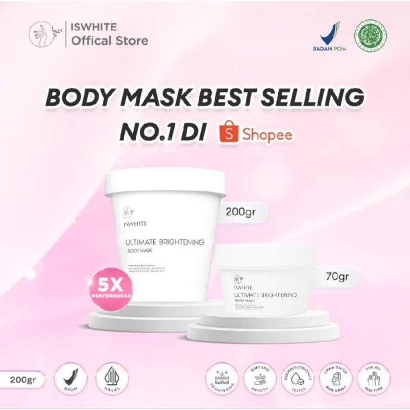 Jual ISWHITE Whitening Ultimate Body Mask 70gr & 200gr | Shopee Indonesia