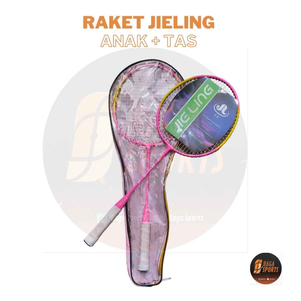 Jual RAGA SPORTS Raket Badminton Anak Dewasa Pendek JIELING Isi 2 Free ...