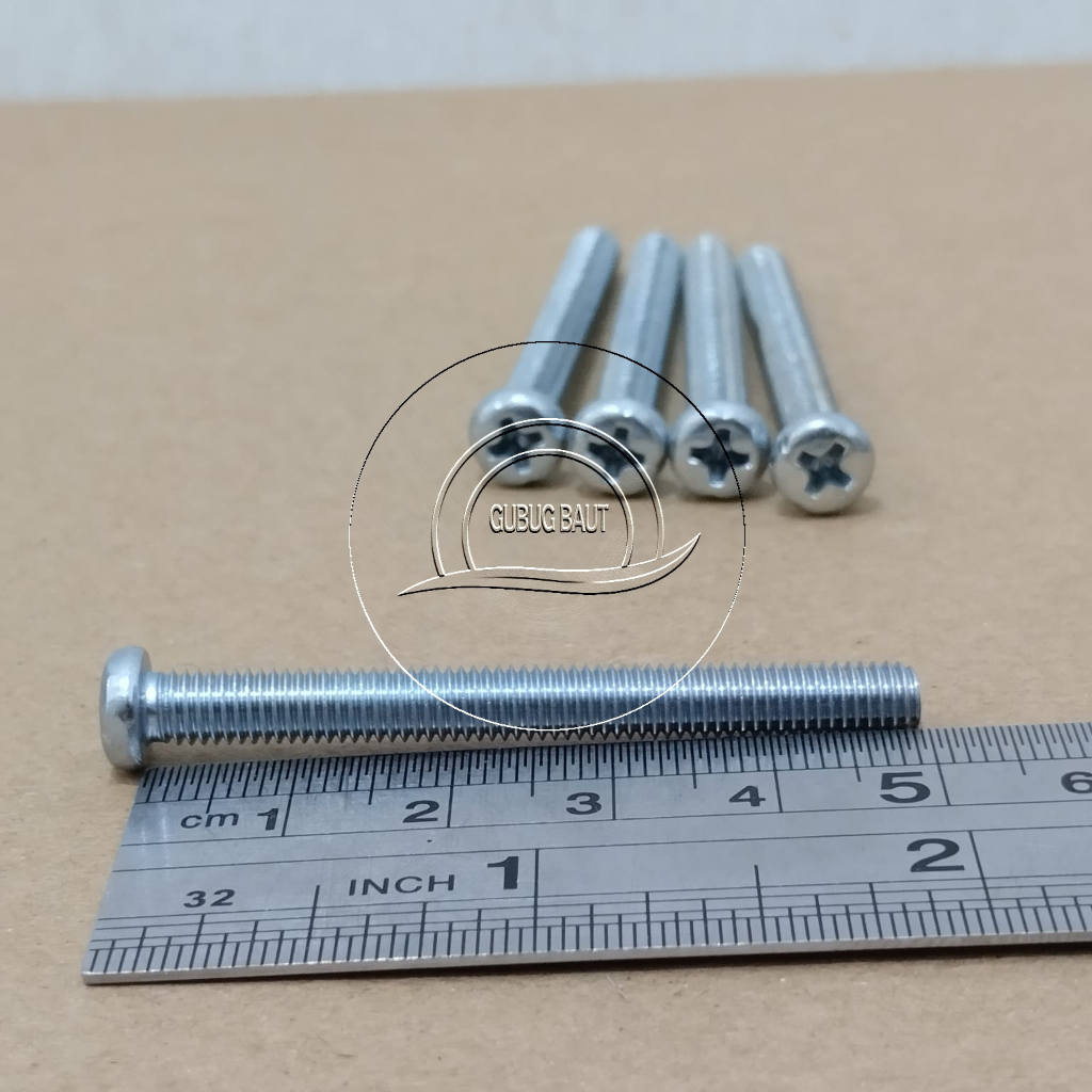 Jual BAUT JP M5 X 50 PAN HEAD SEKRUP M5X50 PANJANG 5CM 5 CM 5X50 5 X 50 MM 50MM OBENG PLUS SKRUP ...