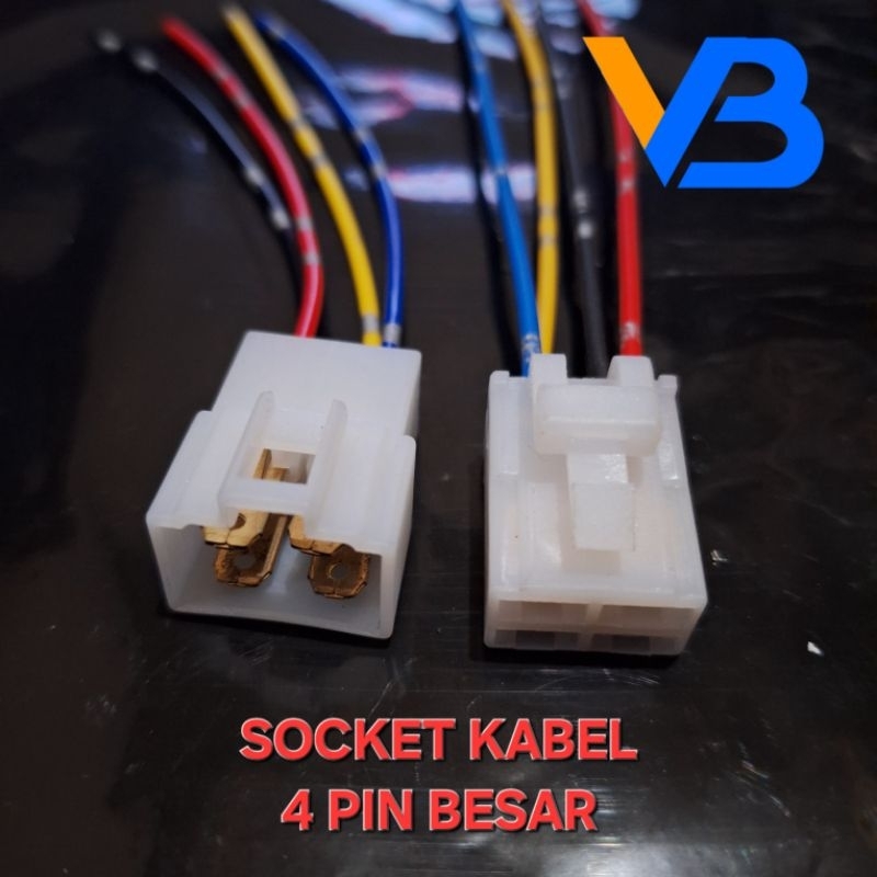 Jual Soket Kabel 4 Pin Besar Soket 4 Pin Besar | Shopee Indonesia
