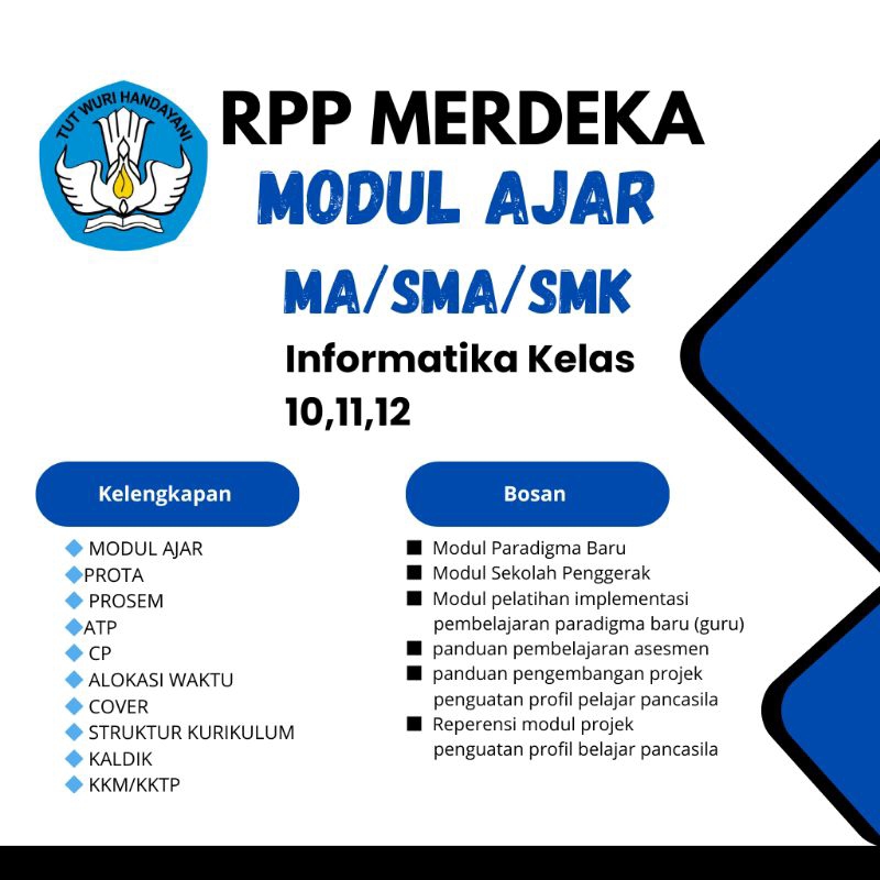 Jual Modul Ajar Informatika Kelas 10,11,12 MA/SMA/SMK Kurikulum Merdeka ...