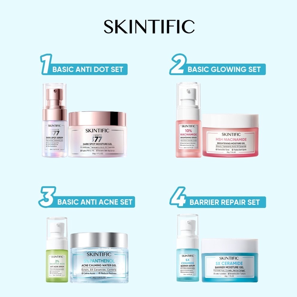 Jual KODE V97P SKINTIFIC 2pcs Brightening Set Serum MSH Niacinamide ...
