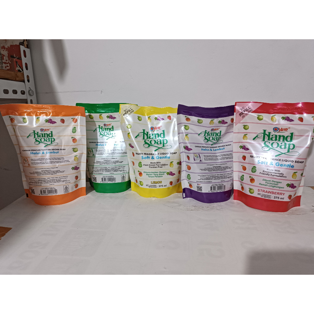 Jual YURI HAND SOAP 375ML POUCH - Handwash Sabun cuci tangan | Shopee ...