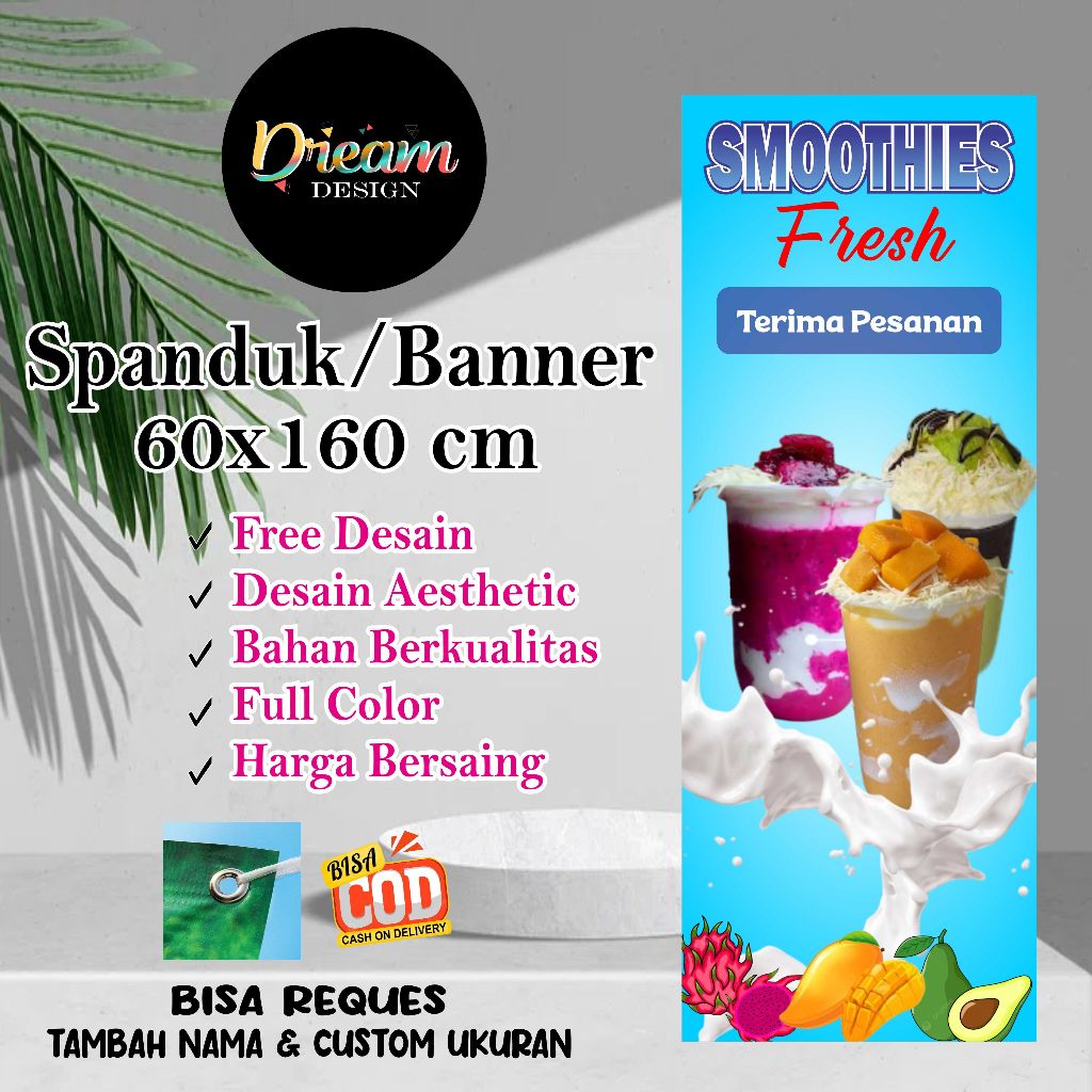 Jual Spanduk 60x160 smoothies fresh Custom Desain | Shopee Indonesia