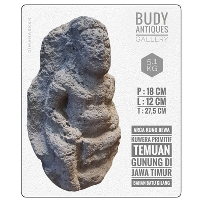 Jual Arca Temuan Gunung Motif Dewa Kuwera Batu Gilang Ada Aksara Kuno ...