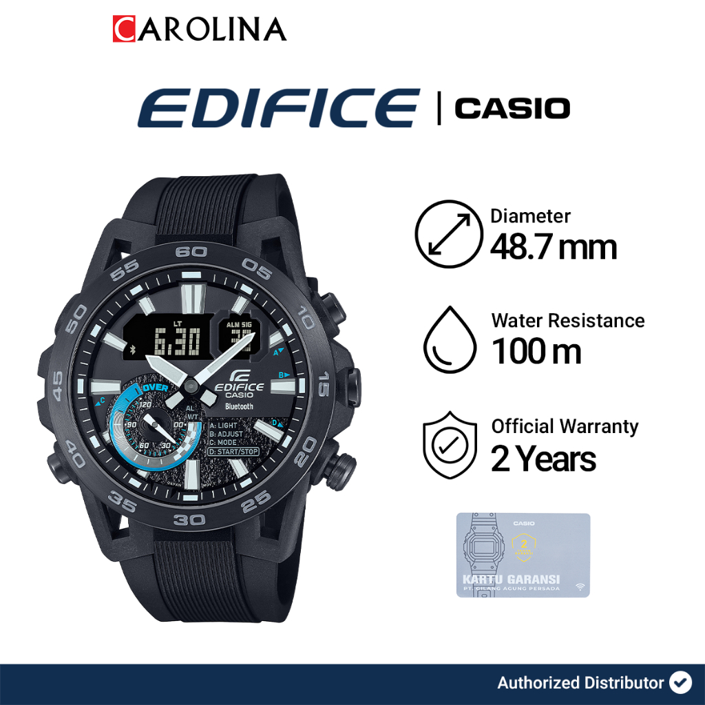 Jual Jam Tangan Pria Edifice ECB-40PB-1A Sospensione Smartphone Link Model Black Dial Black ...