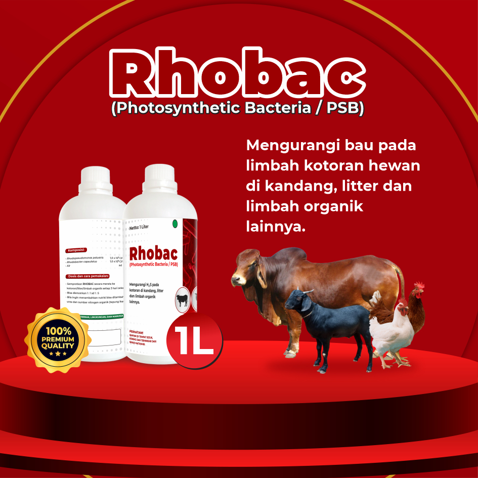 Jual Rhobac 1 Liter - Dekomposer Efektif Penghilang Bau Amoniak pada Kandang dan Kotoran Ternak ...