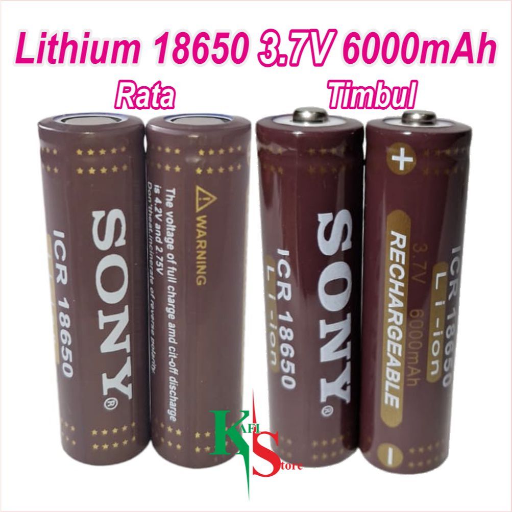 Jual BATERAI BATRE CHARGER / CAS ULANG Lithium 18650 3.7v 6000mAh Harga ...