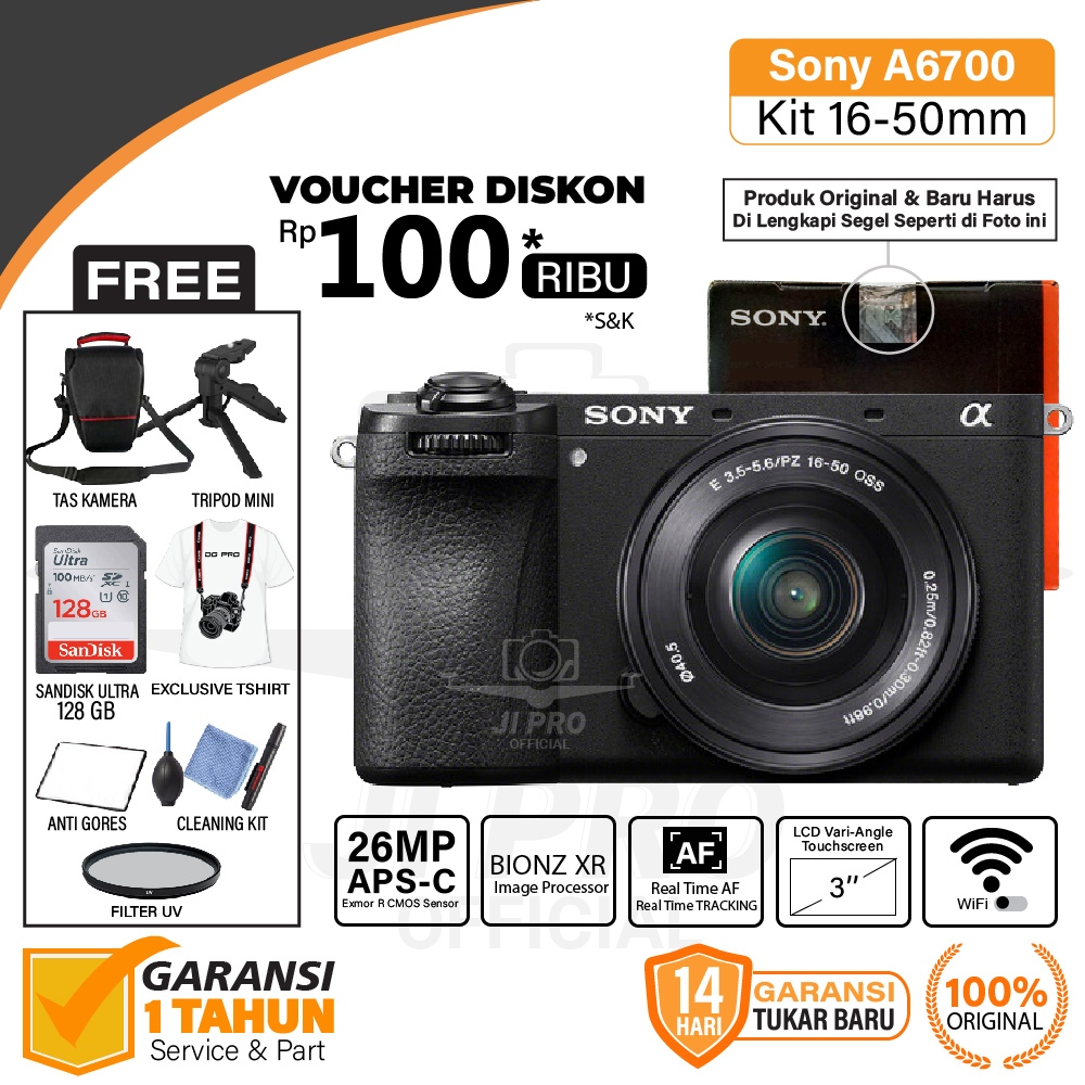 Jual Sony A6700 kit 16-50mm Mirrorless Camera Alpha A 6700 16-50 mm Resmi | Shopee Indonesia