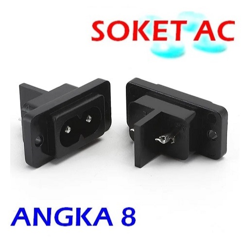 Jual Socket AC 2 pin Angka 8 Socket Power AC 250V Soket Power AC 8 bA-86 | Shopee Indonesia