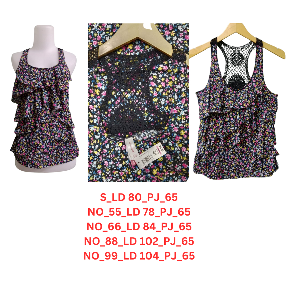 Jual TANK TOP MODELIST MOTIF BUNGA RUMBAI | Shopee Indonesia