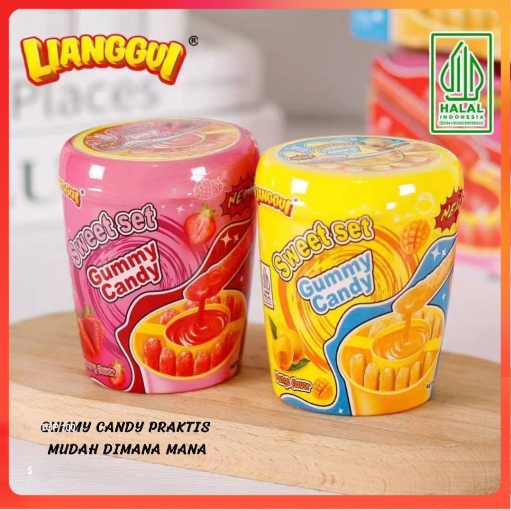 Jual HALAL] Permen Lianggui Sticky Set Gummy dengan Saus Selai Rasa ...