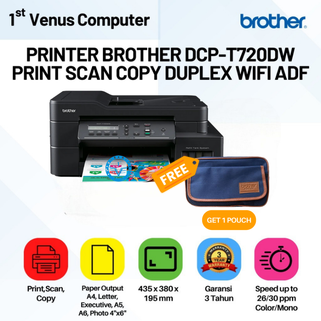 Jual PRINTER BROTHER DCP-T720DW PRINT SCAN COPY DUPLEX WIFI ADF T720DW DCP T720 DW / PRI06-BRO ...