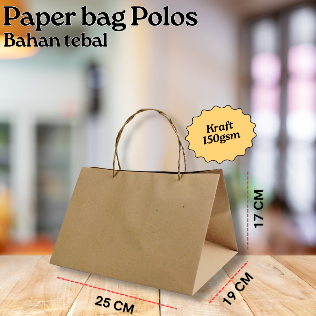 Jual Paperbag / Paper bag Bento Box / Paperbag Roti ukuran 25 x 19 x 17 ...