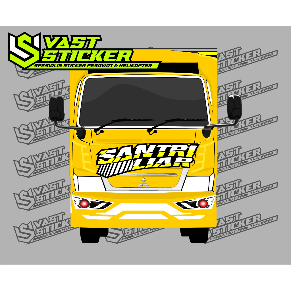 Jual murah cutting sticker SANTRI LIAR cabin depan truk canter dll ...