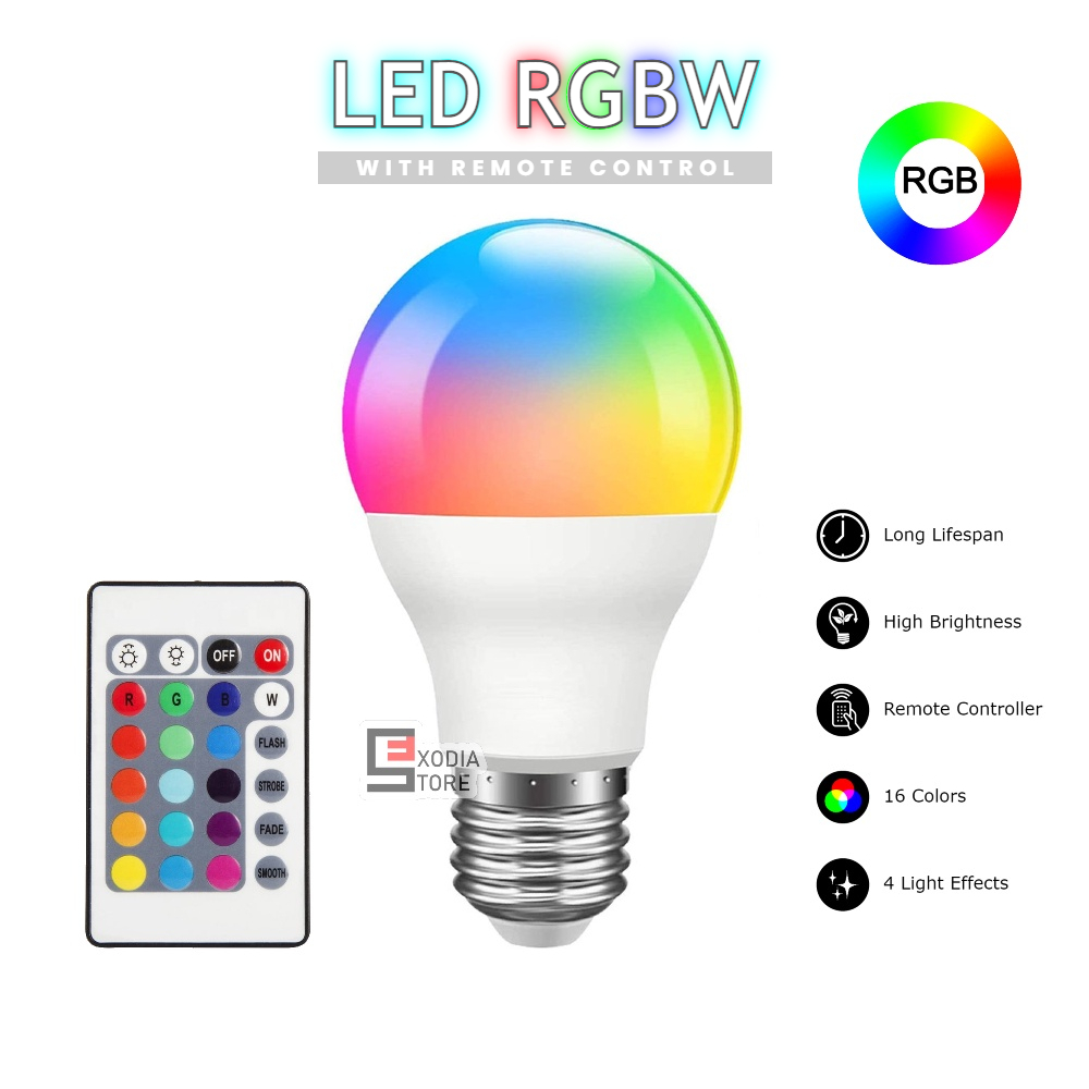 Jual Emico Bohlam LED RGB RGBW 7 Watt Bola Lampu Hias E27 7W RGB LED ...