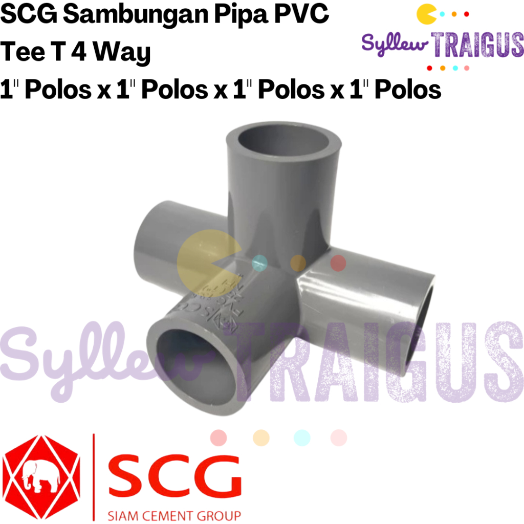 Jual SCG Sambungan Pipa PVC Tee T 4 Way 1" Polos x 1" Polos x 1" Polos ...