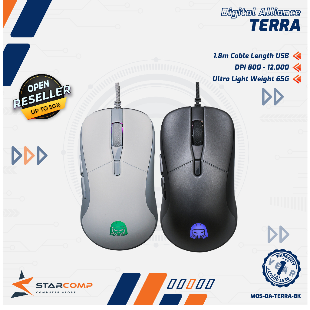 Jual Mouse Gaming Digital Alliance TERRA RGB MOUSE 12000DPI | Shopee ...
