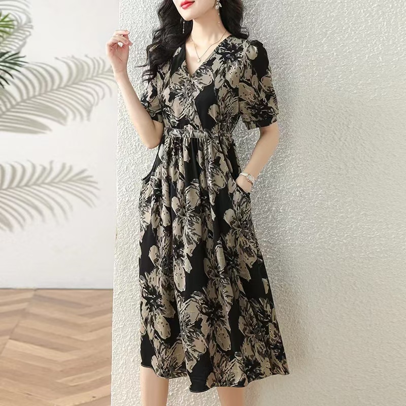 Jual Gaun sifon baru/rok bunga ramping dan modis ukuran sedang | Shopee ...