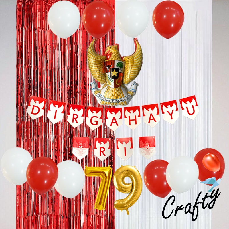 Jual [PAKET] Acara Hut RI 17an SIMPLE DIRGAHAYU RI BANNER Balon ...