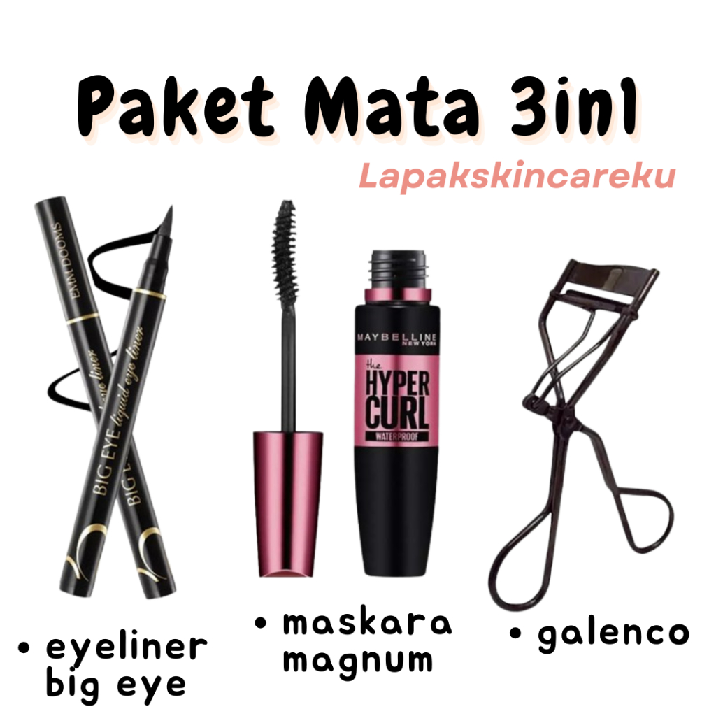 Jual Paket Mata 3IN1 / Maskara + Eyeliner + Penjepit Bulu Mata | Shopee ...