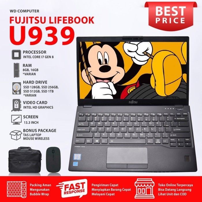 Jual [Limited Stock] Laptop UltraSlim Fujitsu U939 core i7 gen 8 ...