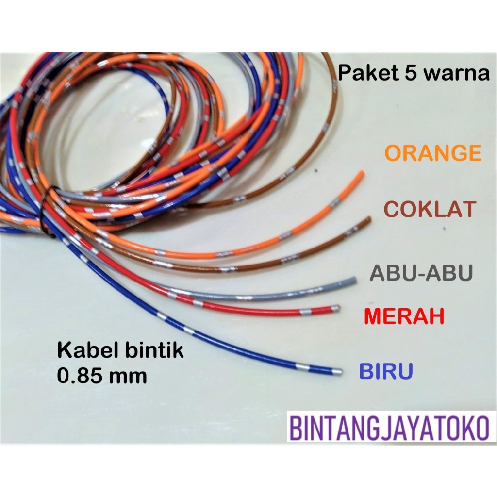 Jual Kabel bintik 0,85mm 5 Warna Kabel mobil motor bintik astra kabel ...