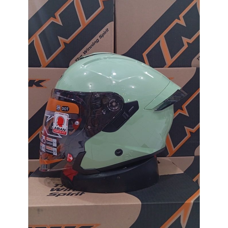 Jual INK TERRA 2 SOLID HELM WHITE TERRA 2 DOUBLE VISOR HALF FACE ...
