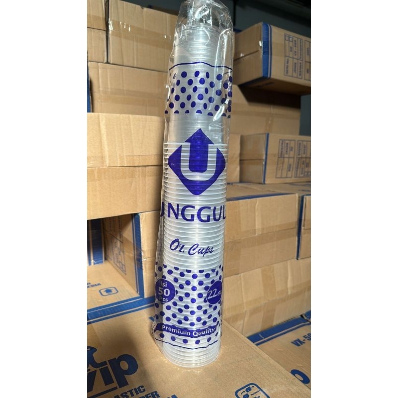 Jual GELAS PLASTIK ES TEH MERK UNGGUL 22 OZ / CUP ES TEH JUMBO MERK ...