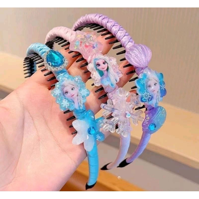 Jual BANDO ANAK MOTIF ELSA/JEPIT ELSA 1set isi 3pc/5pc BANDO & JEPIT ...